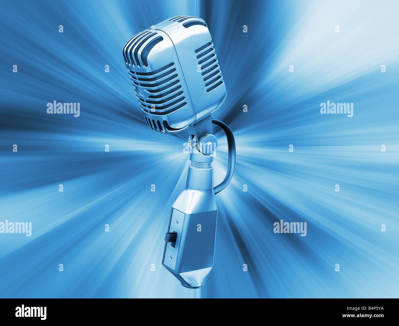 Retro microphone on abstract background Stock Photo - Alamy