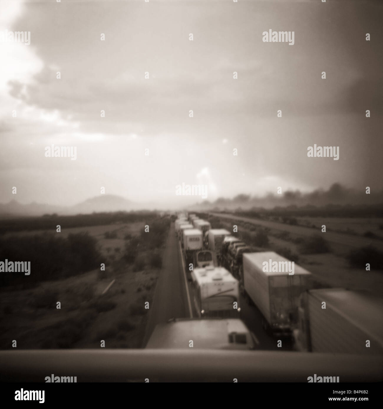 traffic jam highway trucks truckers Interstate crash accident Stock ...