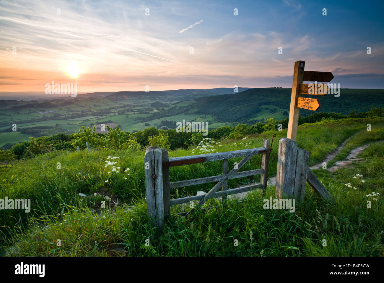 Sunset at Sutton Bank, North Yorkshire Stock Photo - Alamy