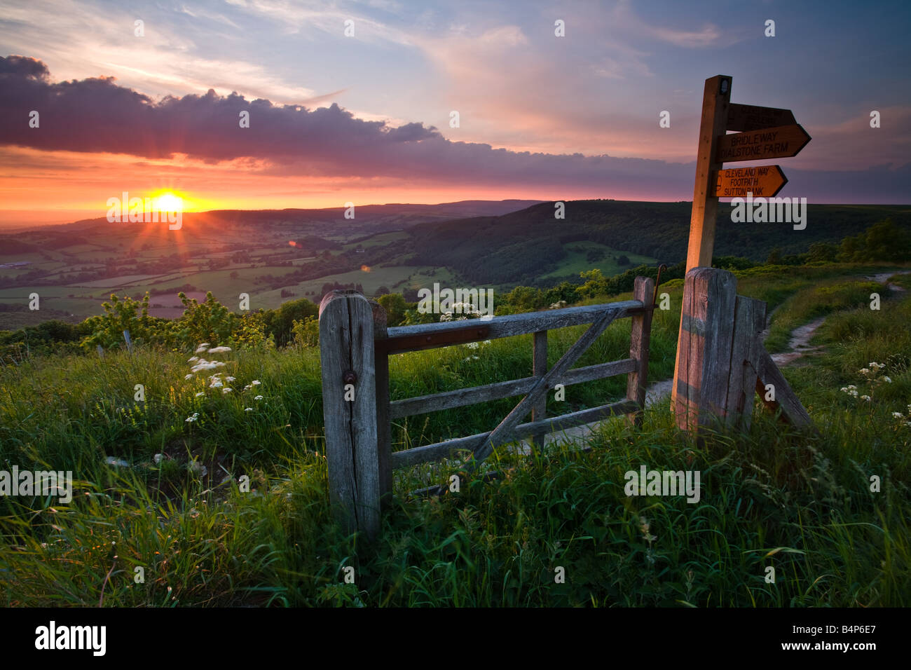 Sunset at Sutton Bank, North Yorkshire Stock Photo - Alamy