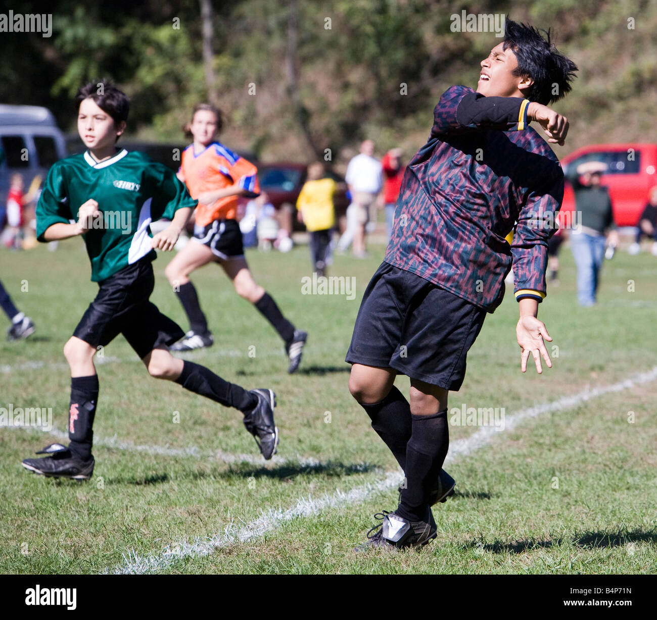 A Saturday league soccer football match game Stock Photo - Alamy
