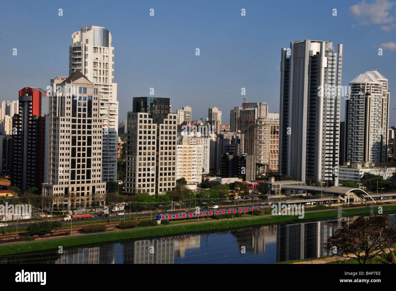 Skyline around Pinheiros River Sao Paulo Brazil Stock Photo - Alamy