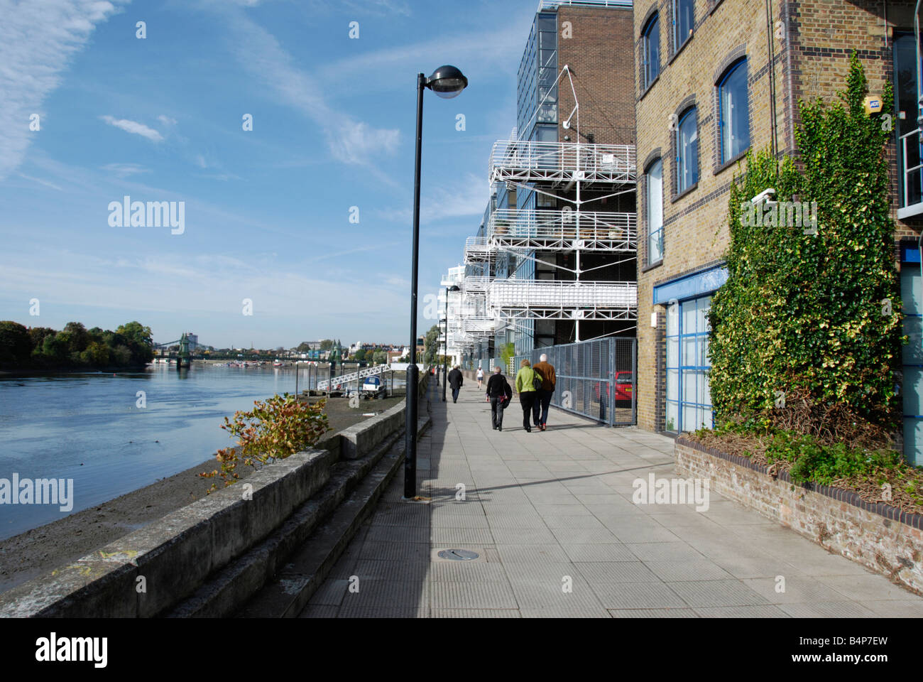 Thames Wharf residential development next to the river Thames ...