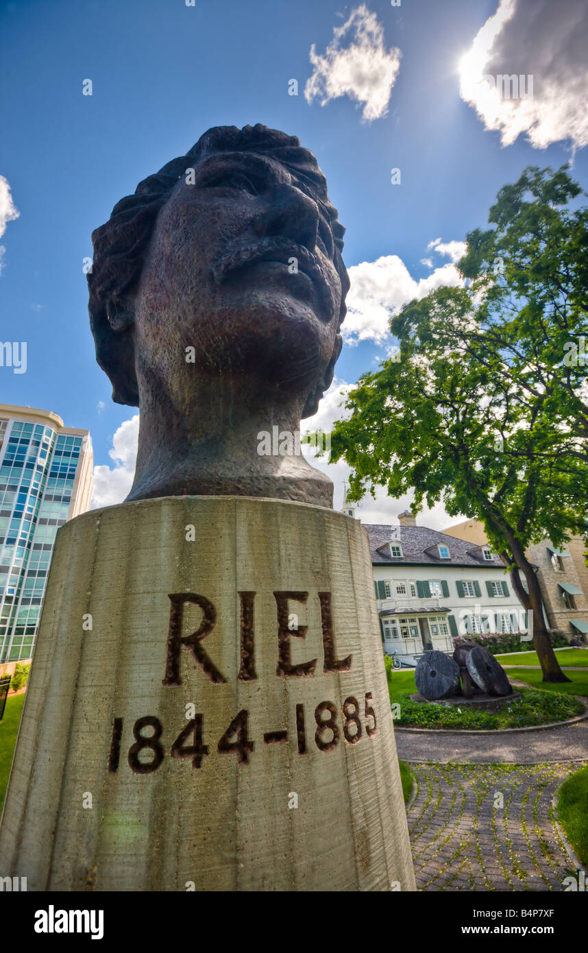 Statue of the head of Louis A Riel (1844-1885), Saint Boniface Museum ...