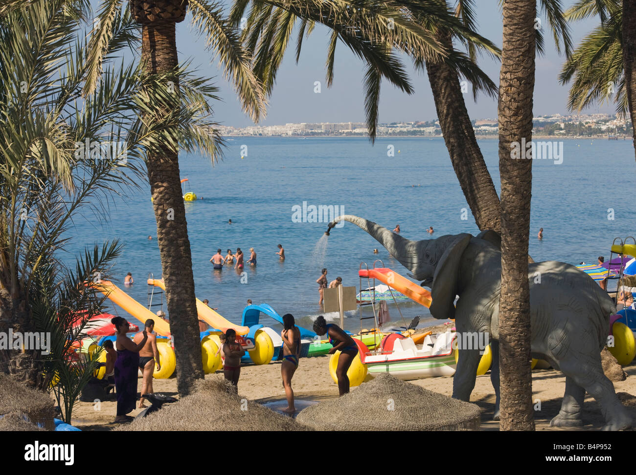 Marbella Malaga Province Costa del Sol Spain La Fontanilla beach Stock ...