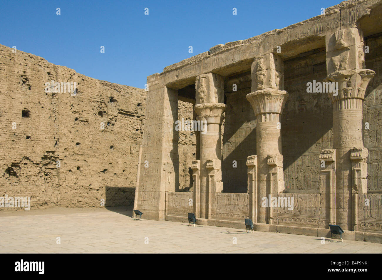 The ruins and remains of the Horus Temple at Edfu Egypt Stock Photo - Alamy