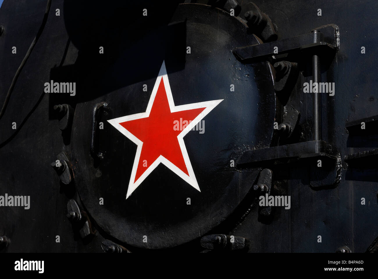 Steam Locomotive engine soviet star Stock Photo - Alamy