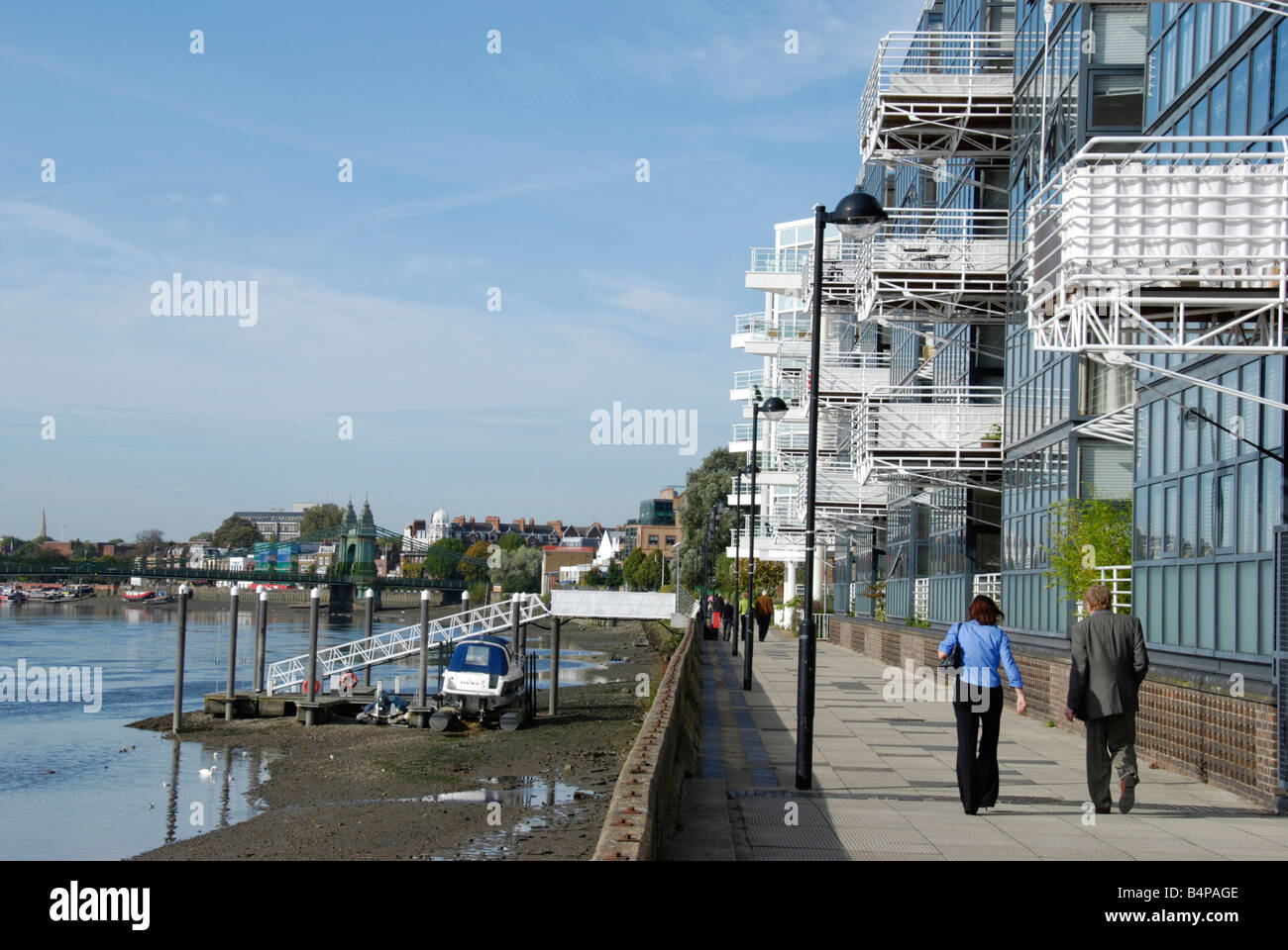 Thames Wharf residential development next to the river Thames ...