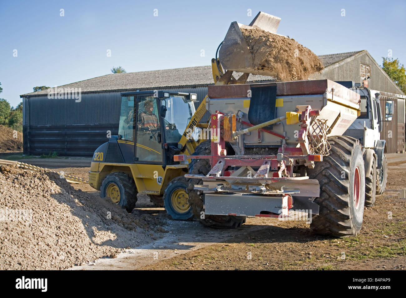 Spreading Lime On Agricultural Land Stock Photo - Alamy