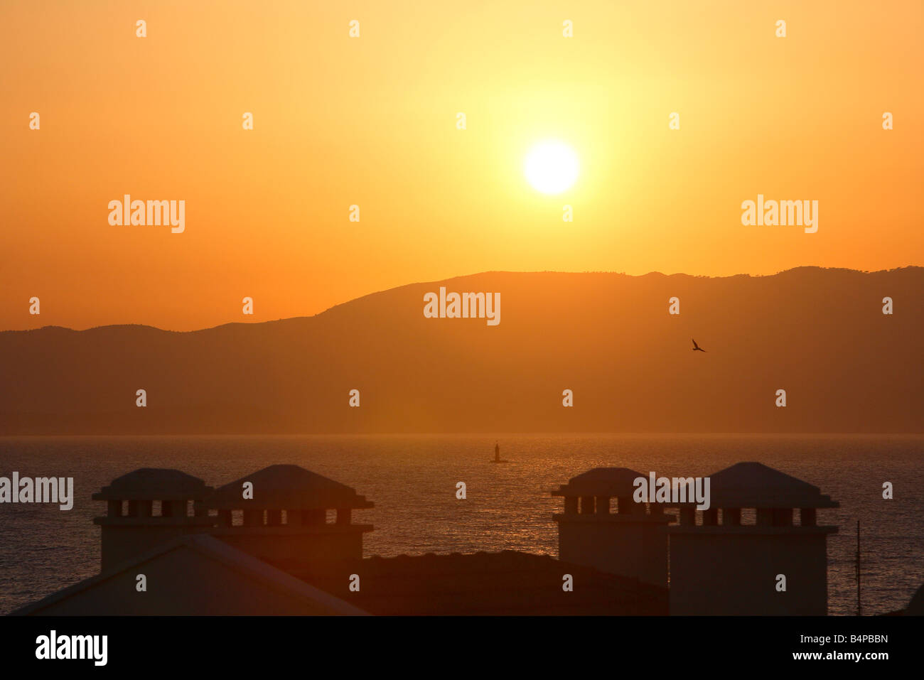Cesme, Izmir area, Turkey, the island of Khios, Chios, Greece, seen ...