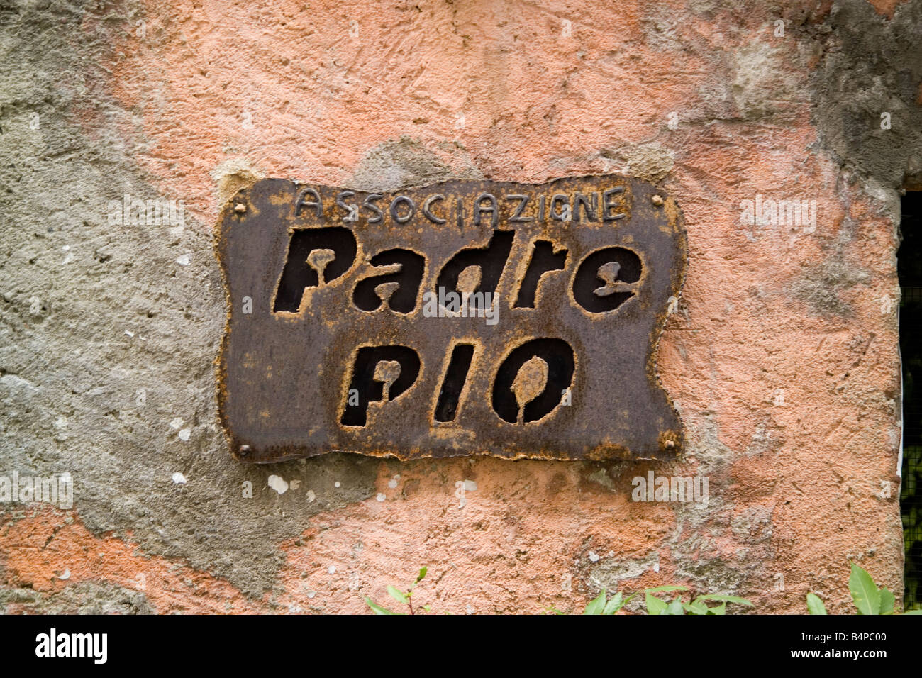 Padre Pio Italian Association Sign Stock Photo - Alamy