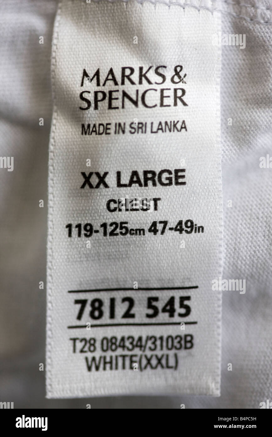 XXL Clothing Label Stock Photo - Alamy