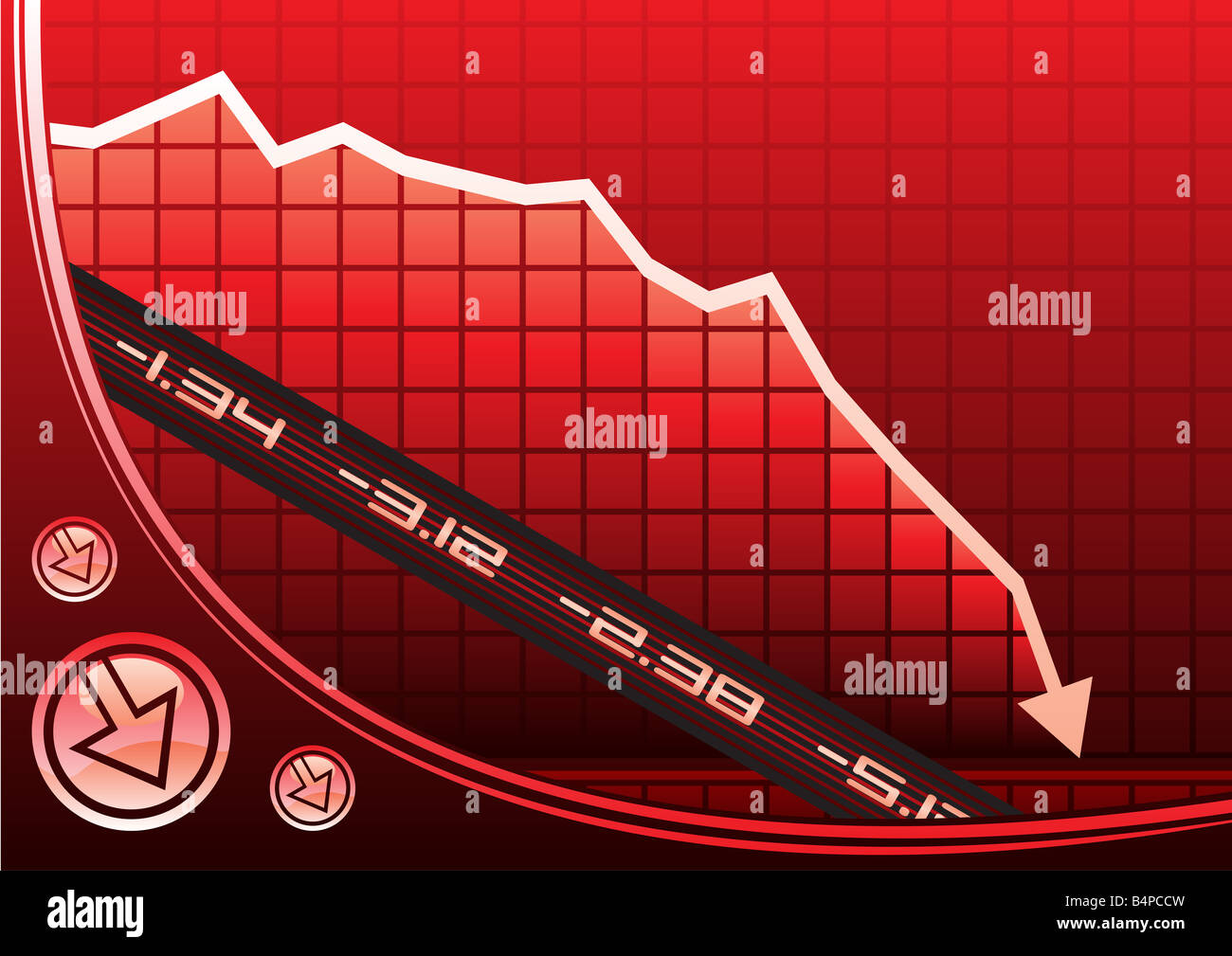 Recession on graph Stock Photo - Alamy