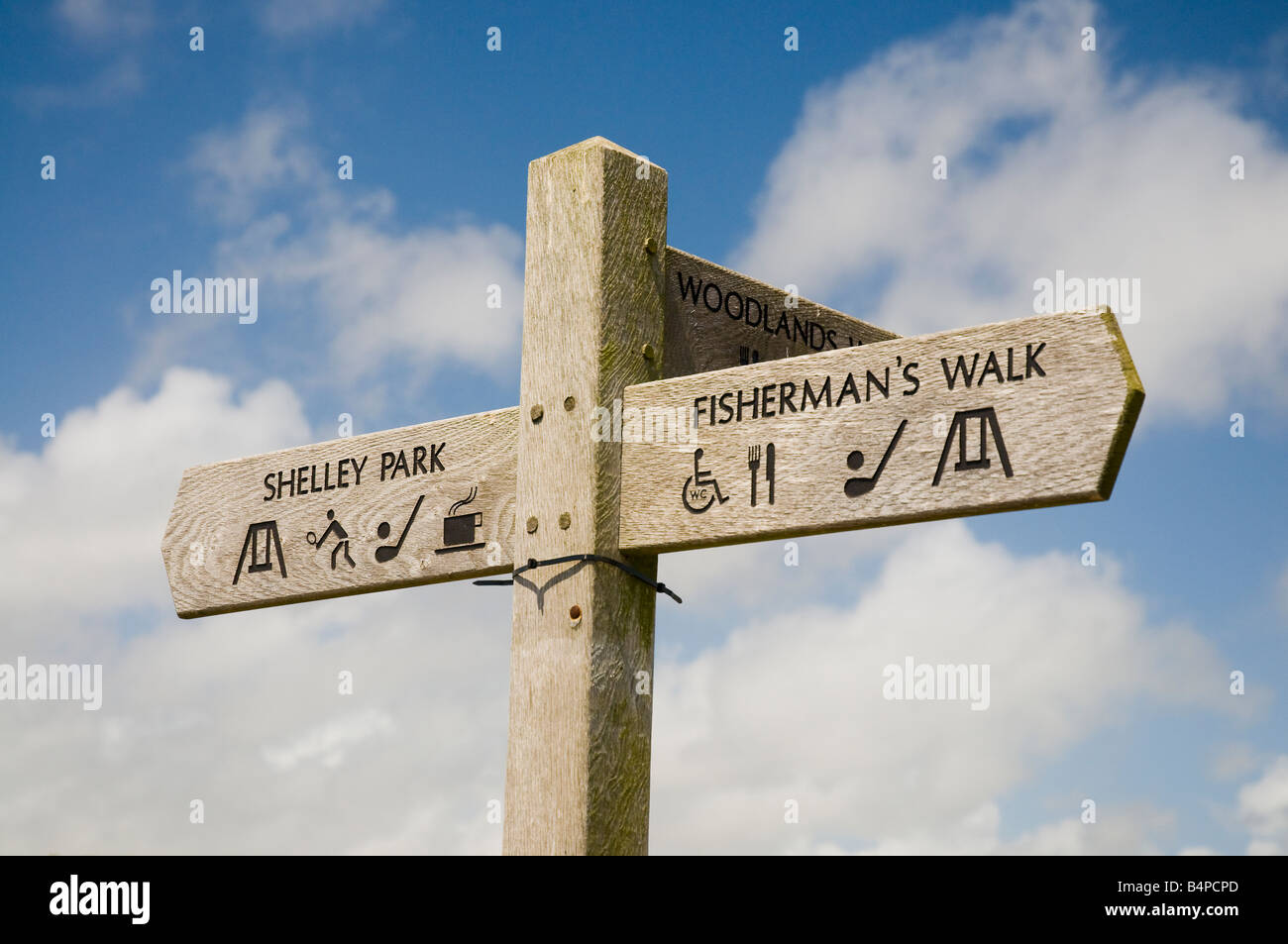 Wooden sign post on Boscombe cliff top Dorset UK Stock Photo - Alamy