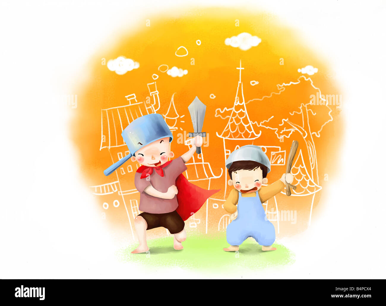 Painting representing boys hi-res stock photography and images - Alamy