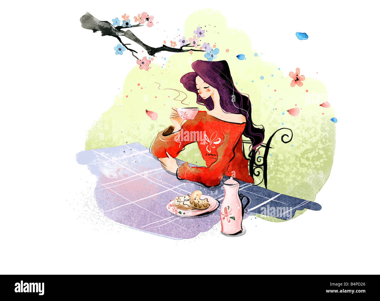 Painting Of Women Having Tea