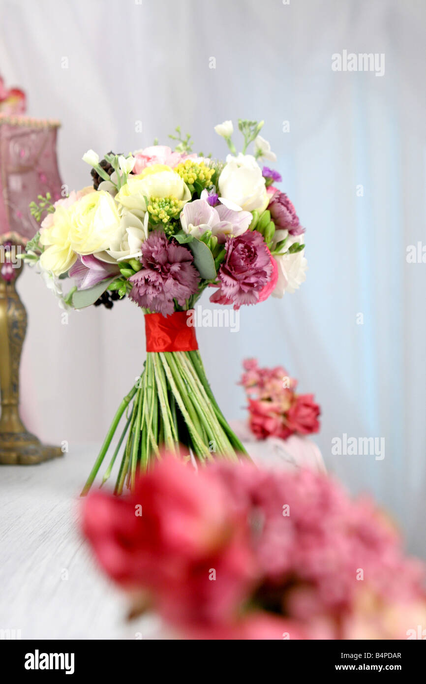 Bunch of flowers on dressing table Stock Photo - Alamy
