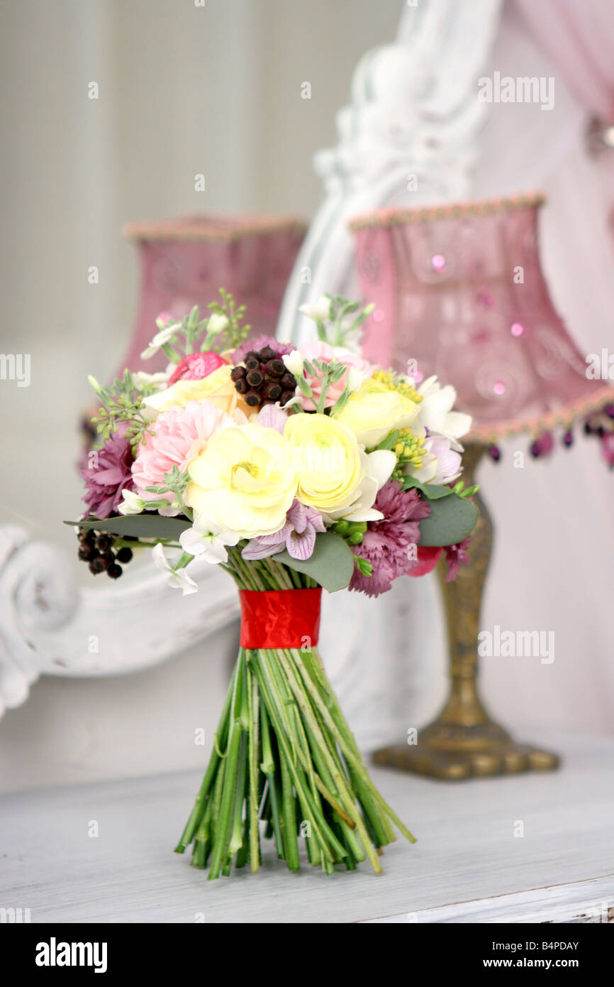 Bunch of flowers on dressing table Stock Photo - Alamy