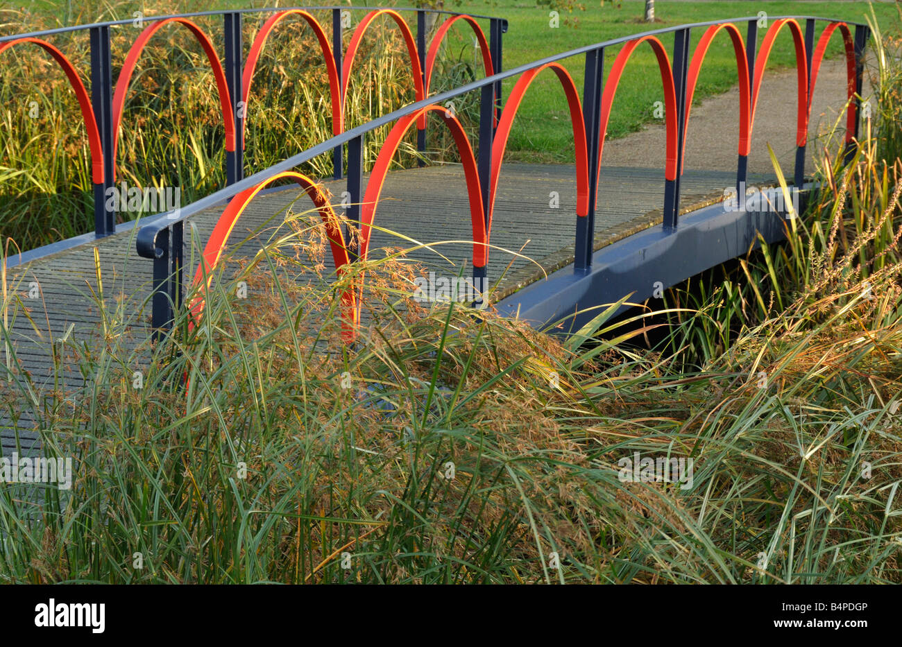 Bridge Campbell Park Milton Keynes England Stock Photo - Alamy