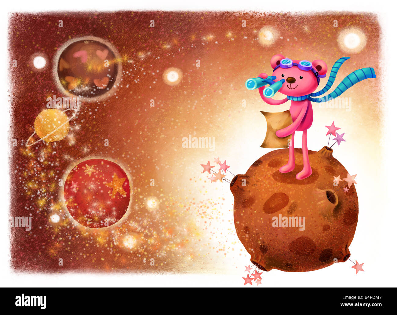Representation of teddy bear standing on planet Stock Photo - Alamy
