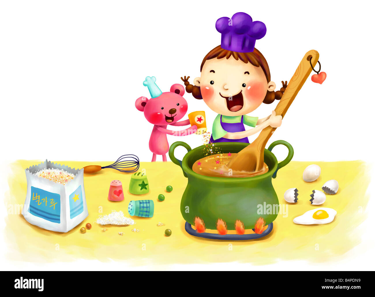 Representation of girl cooking Stock Photo - Alamy