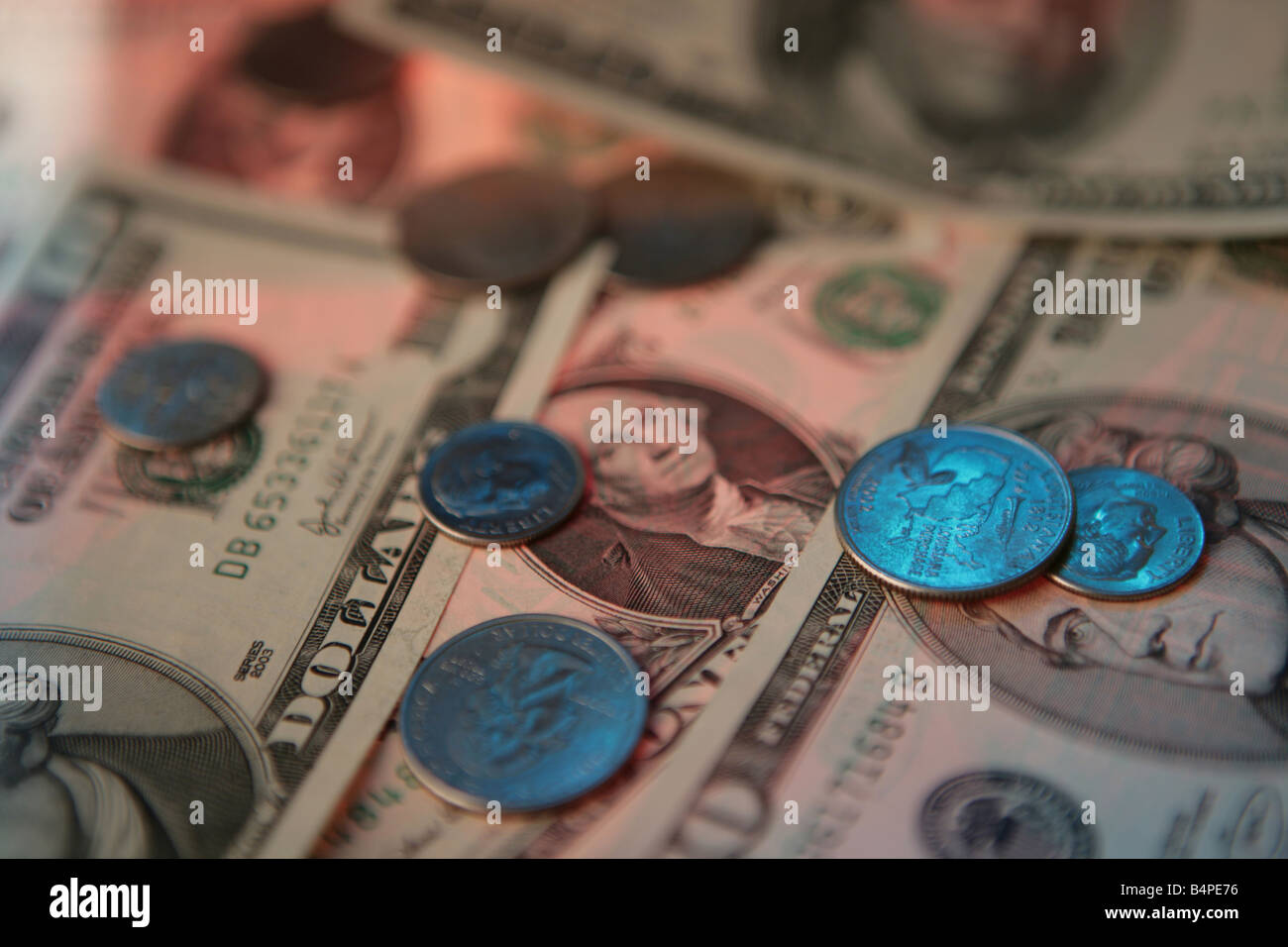 Banknotes and coins, close up Stock Photo - Alamy