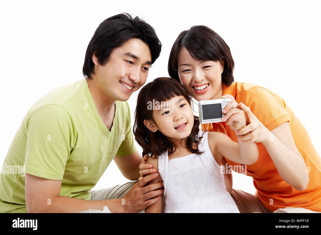 Family with digital camera Stock Photo - Alamy
