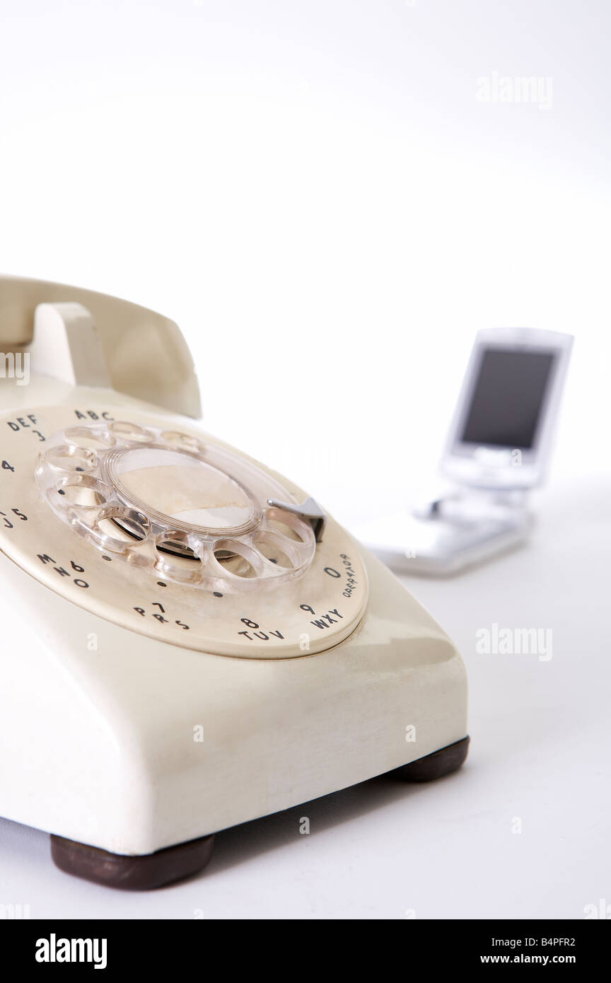 Old fashioned landline telephone, close-up Stock Photo - Alamy