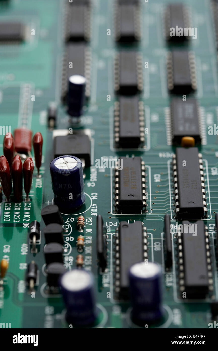 Green circuit board, close up Stock Photo - Alamy