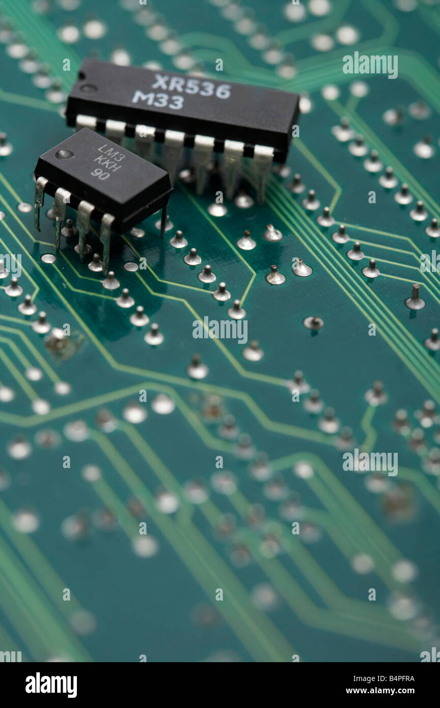 Green circuit board, close up Stock Photo - Alamy