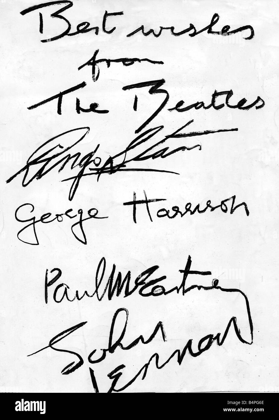 Beatles signatures hi-res stock photography and images - Alamy
