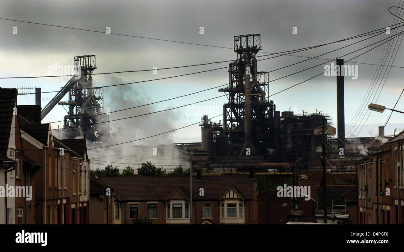 The skyline showing the houses and steel works at Port Talbot 14th Sept ...