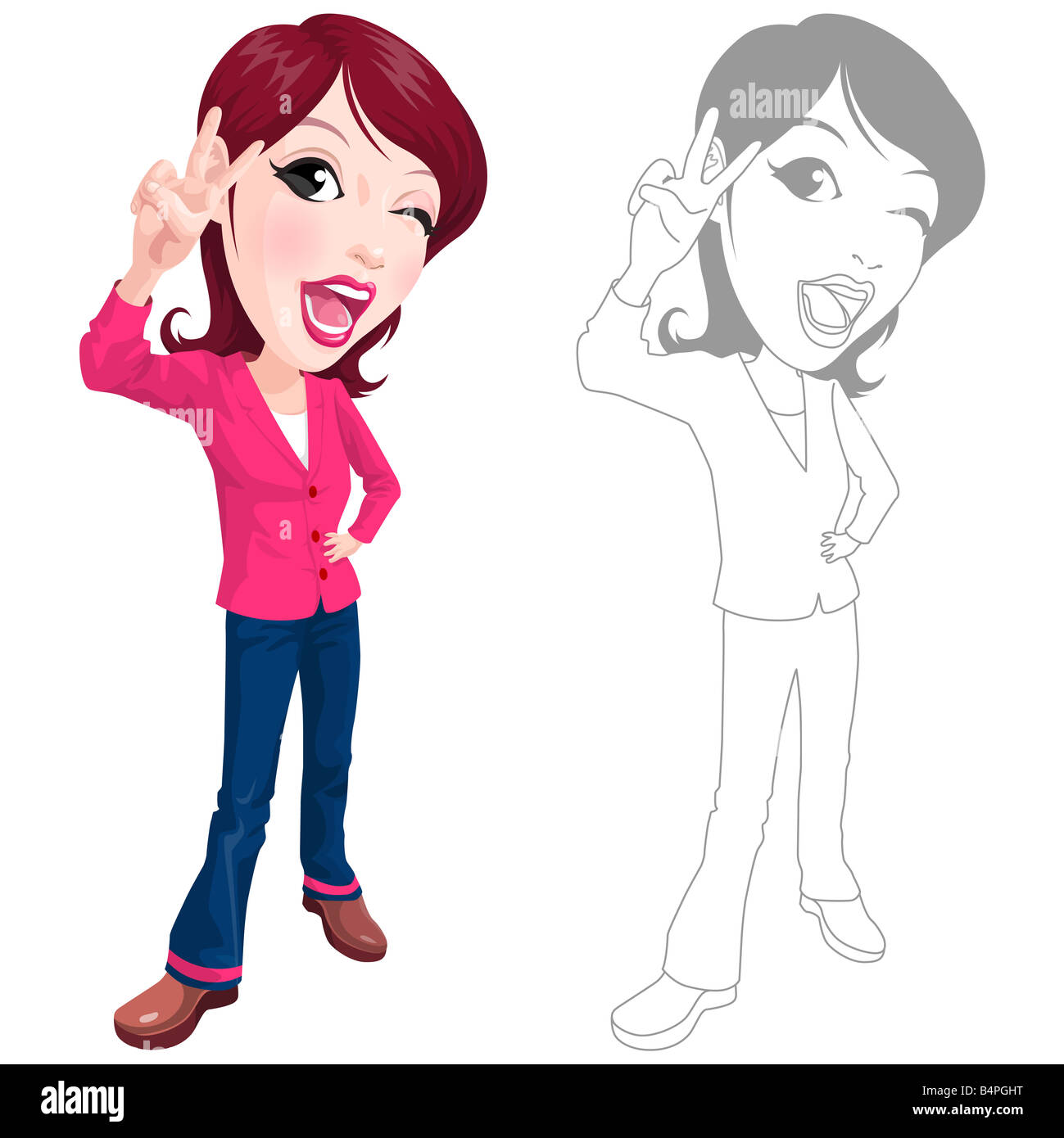 Representation of a woman winking Stock Photo - Alamy