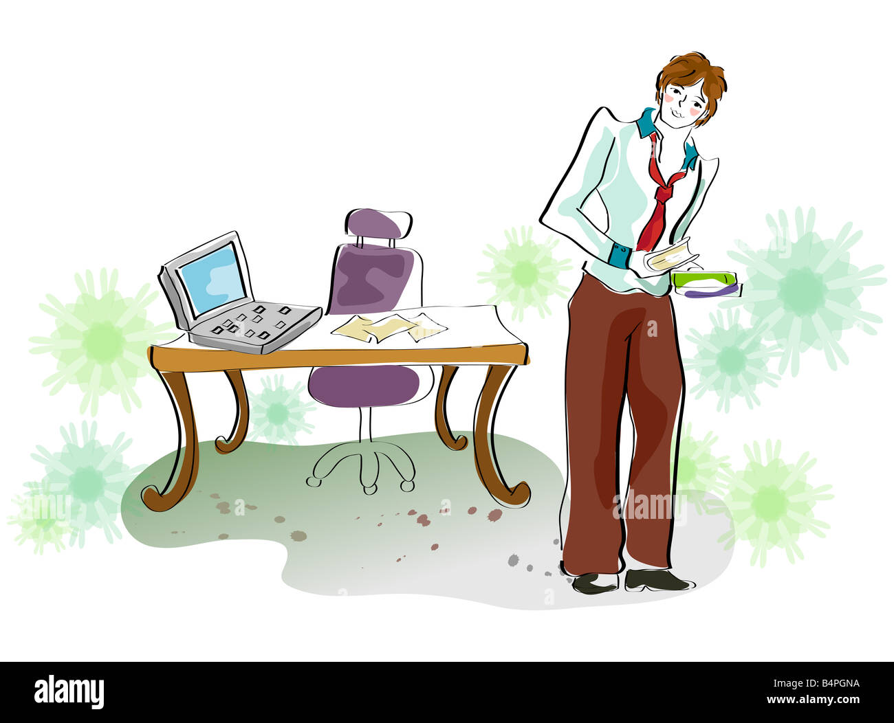 Representation of man standing in office Stock Photo - Alamy