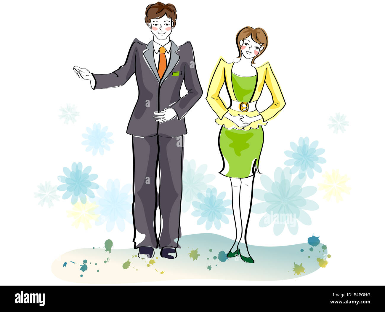 Representation of man and woman standing side by side Stock Photo - Alamy