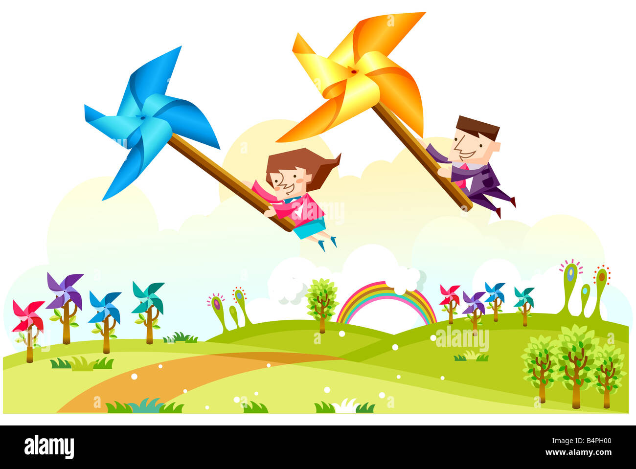 Man playing with pinwheel hi-res stock photography and images - Alamy