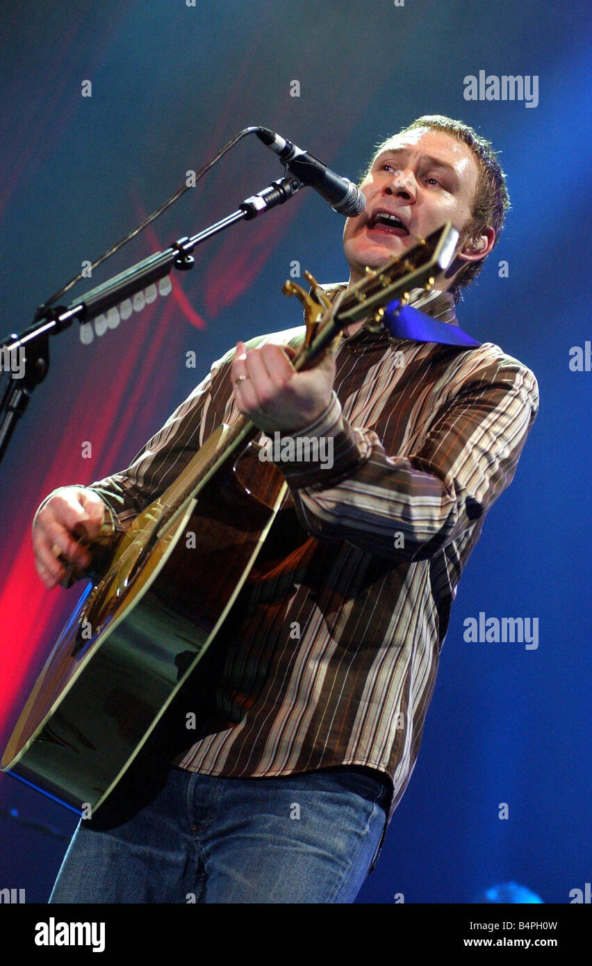 A picture of David Gray in concert at the Cardiff International Arena ...