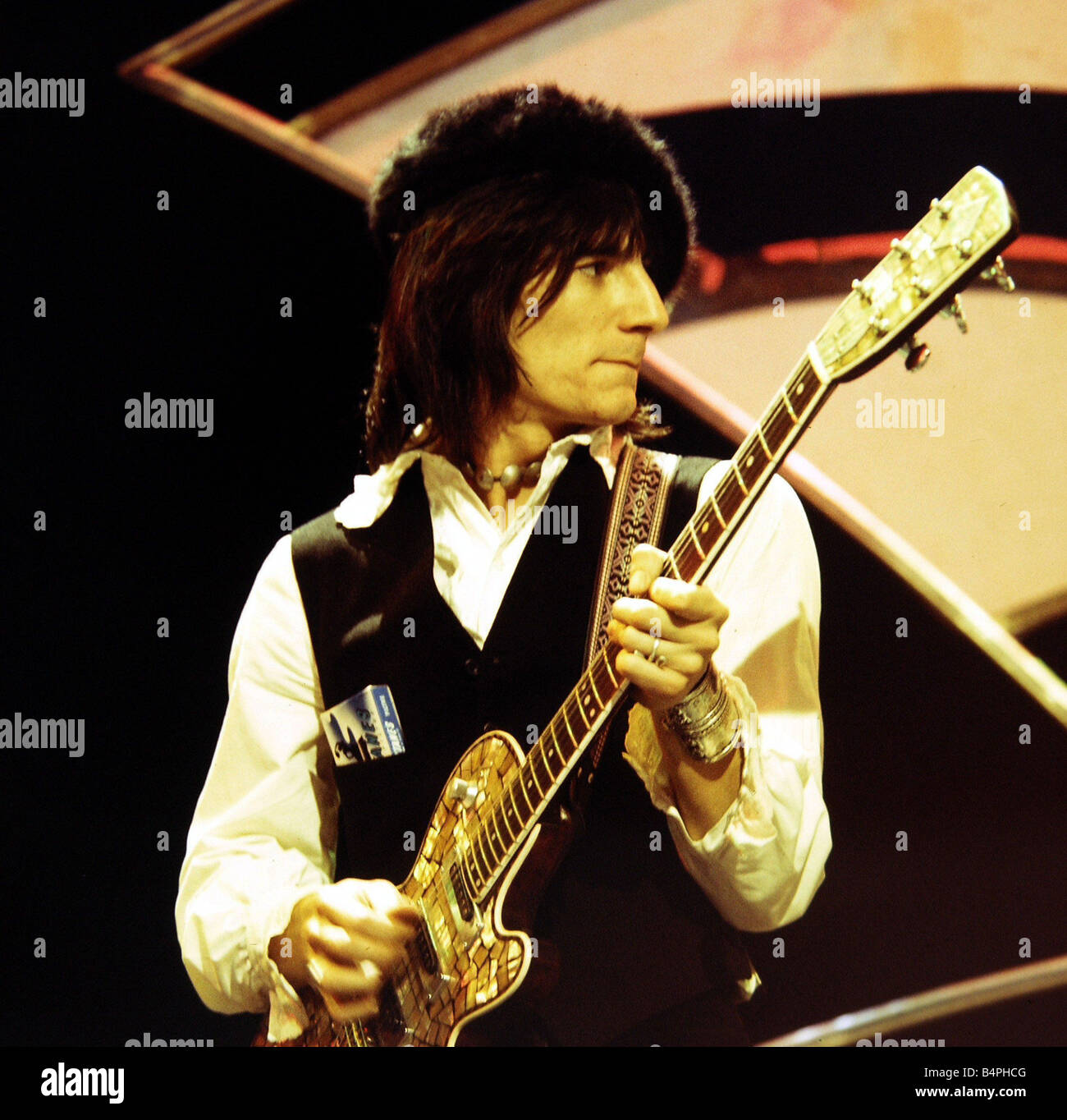 Ronnie Woods of The Faces seen here in rehearsals at the Coventry ...