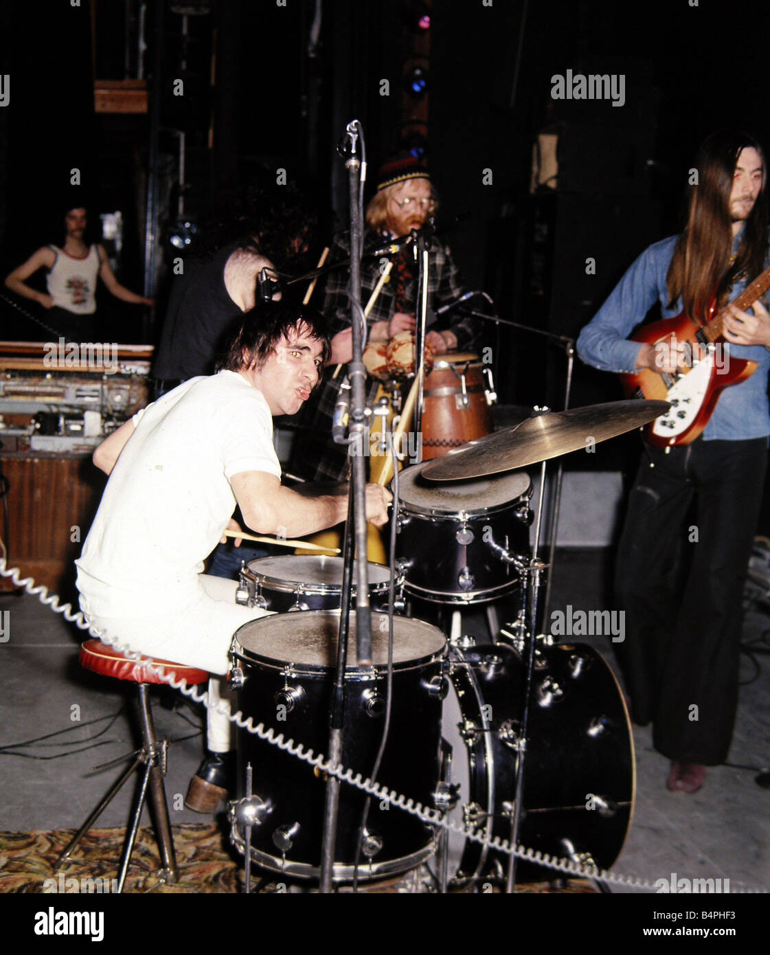 Keith Moon drummer with the Who seen here with Viv Stanshall Pop ...