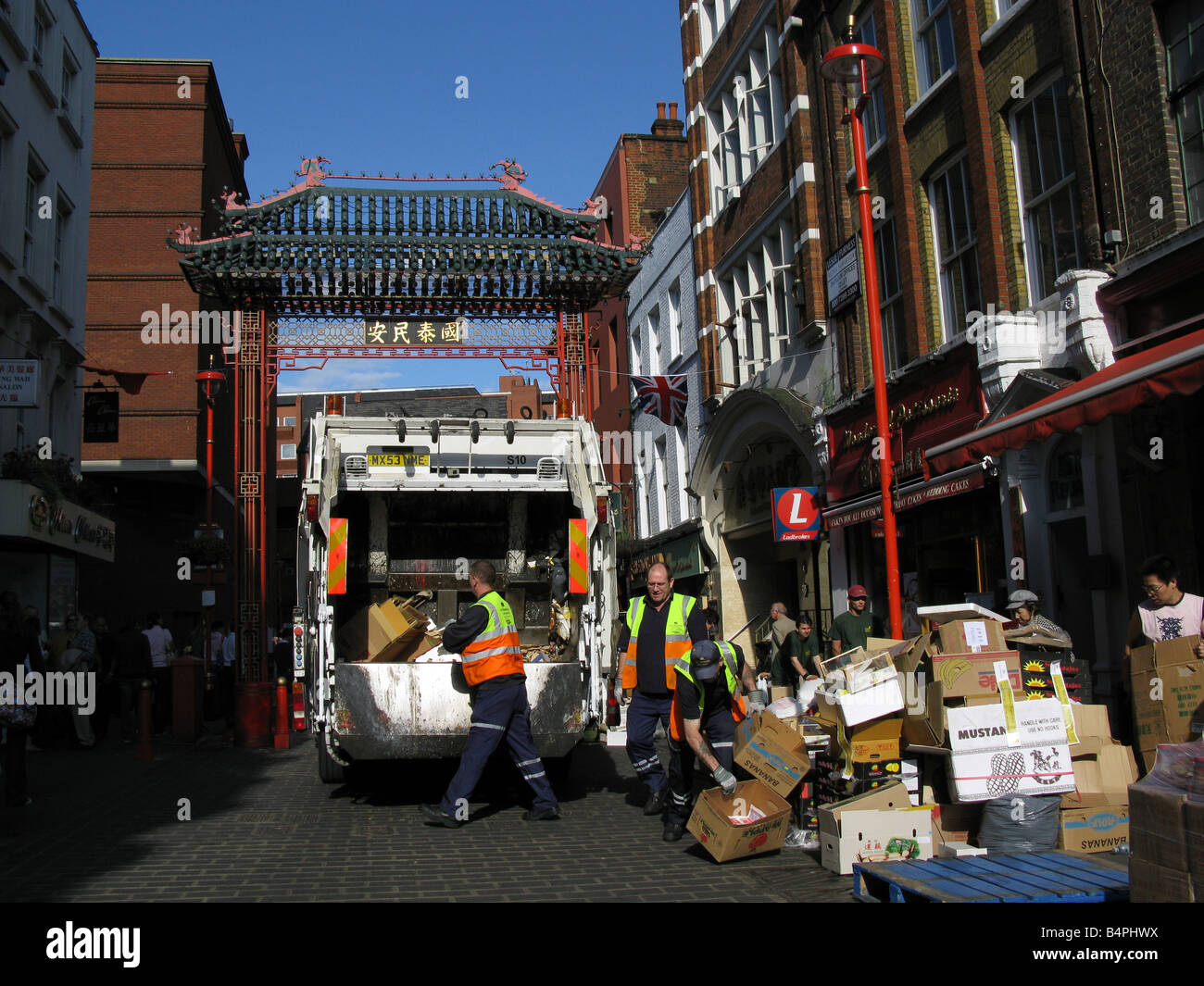 London, Chinatown garbage collection Stock Photo - Alamy