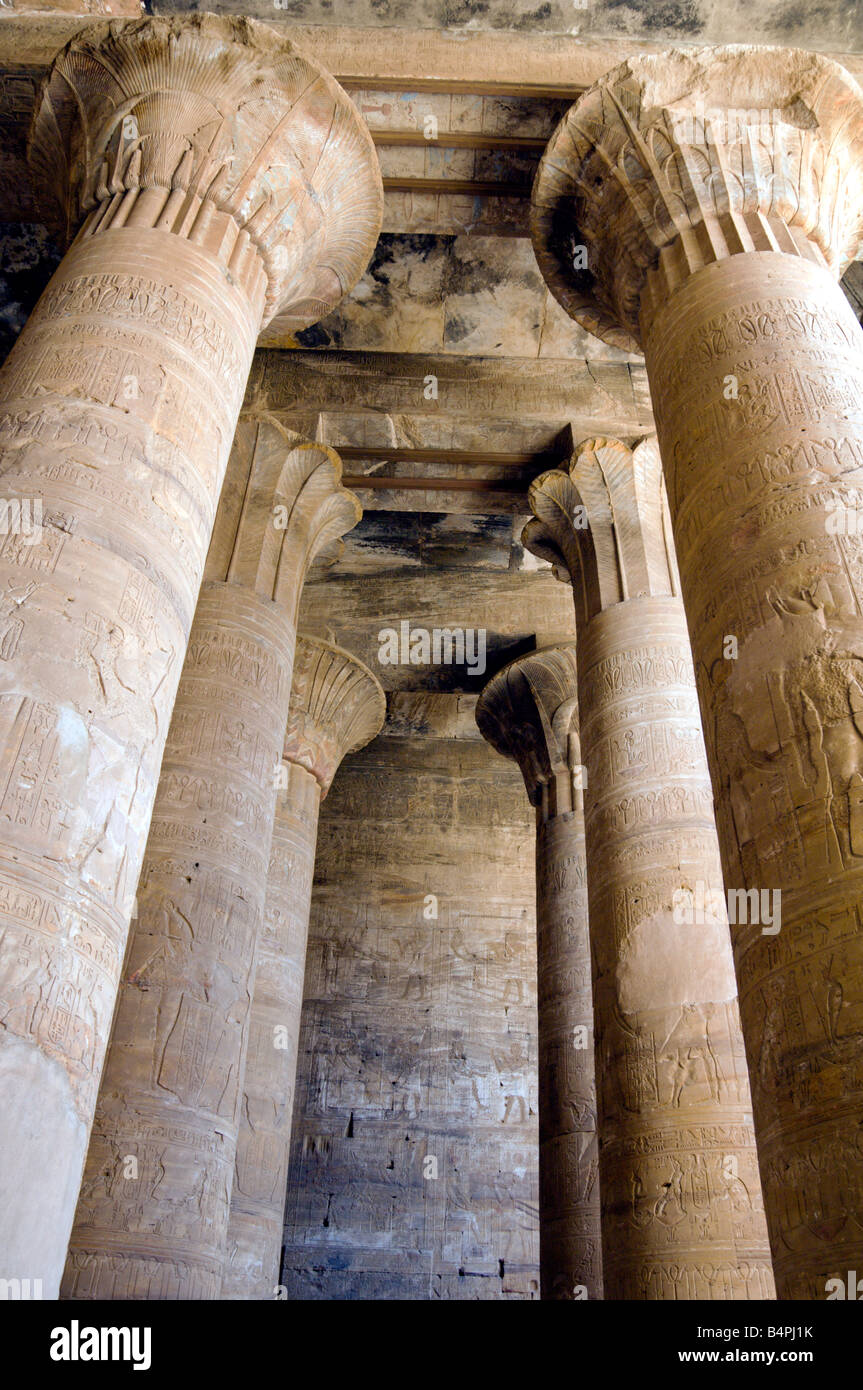 The ruins and remains of the Horus Temple at Edfu Egypt Stock Photo - Alamy