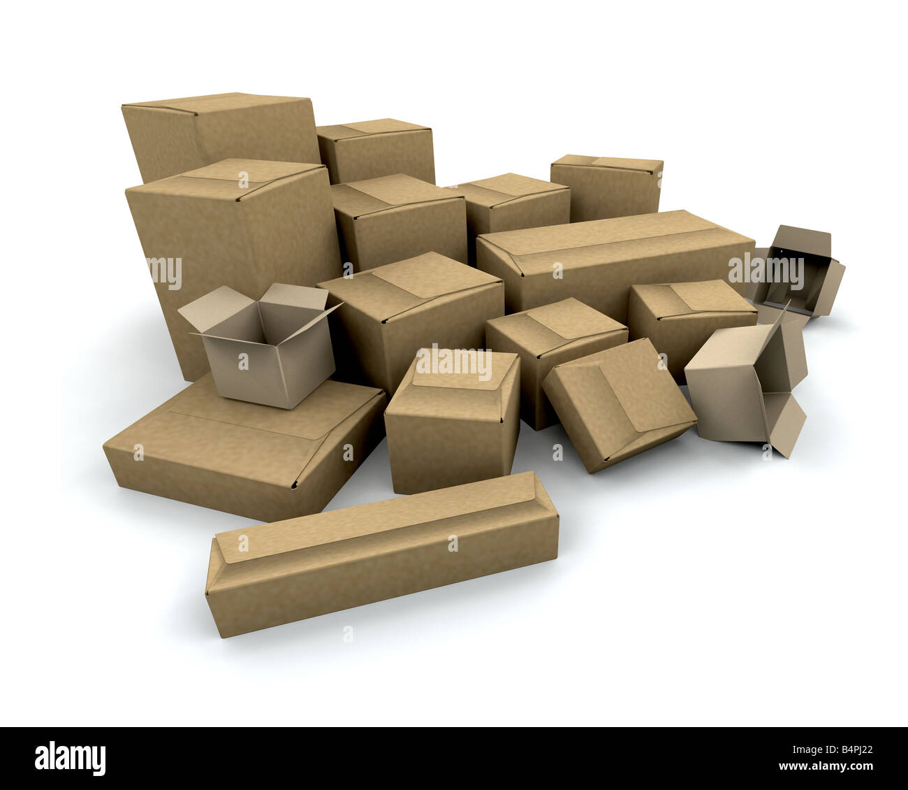 3D render of a stack of boxes Stock Photo - Alamy