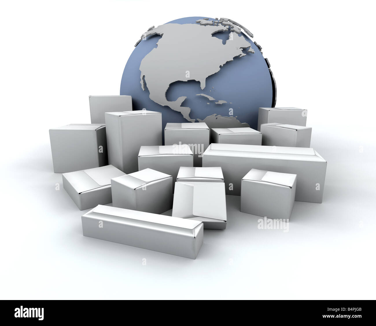 3D render depicting global delivery Stock Photo - Alamy