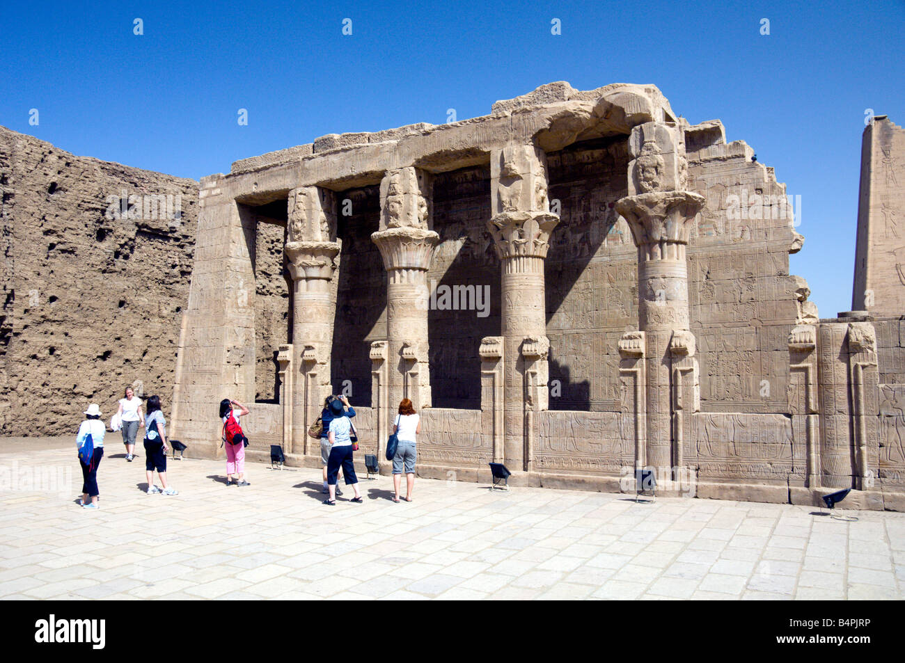 The ruins and remains of the Horus Temple at Edfu Egypt Stock Photo - Alamy