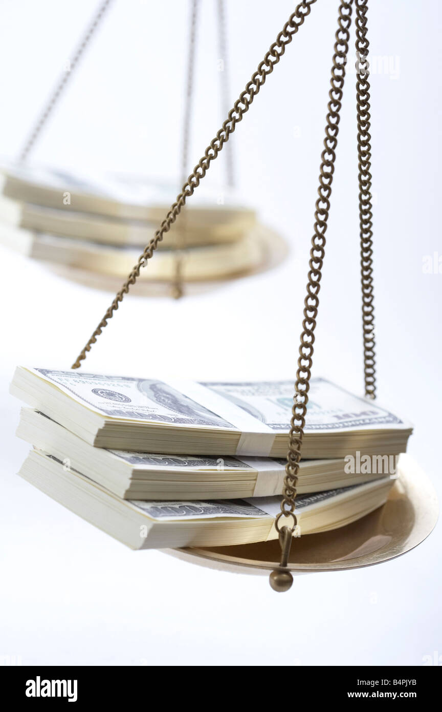 US paper currency note on weigh scale Stock Photo - Alamy