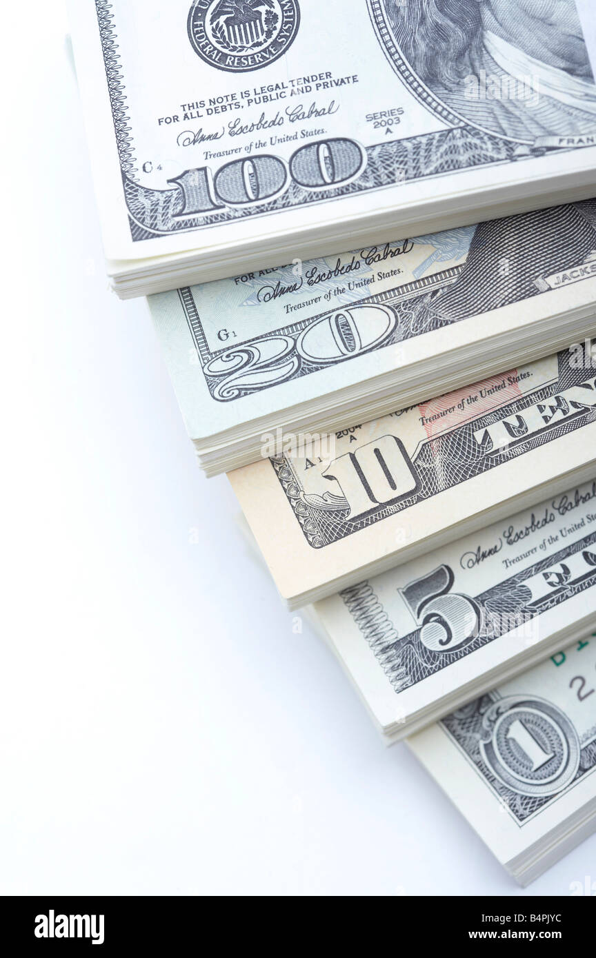 US paper currency note bundles Stock Photo - Alamy