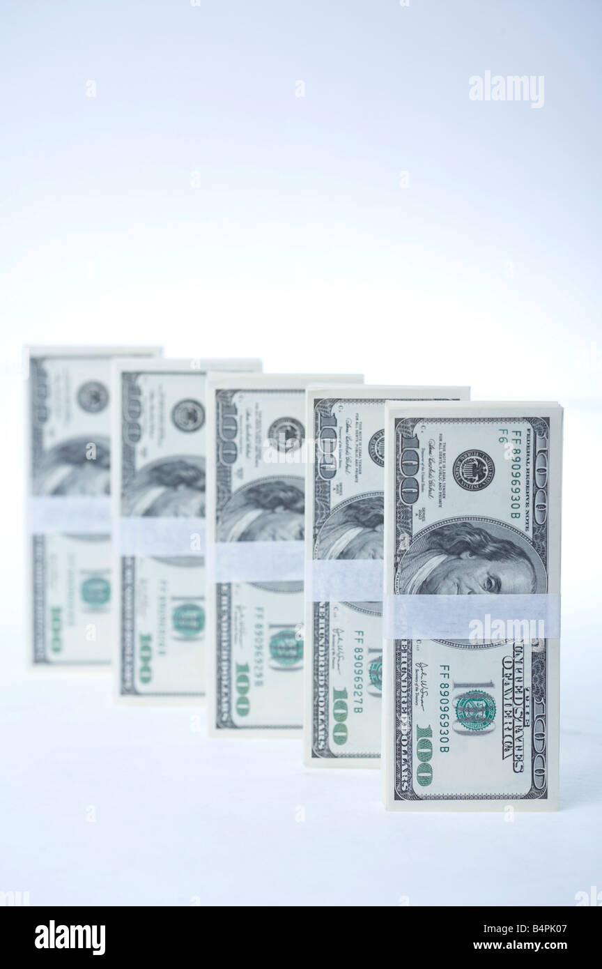 US paper currency note bundles Stock Photo - Alamy