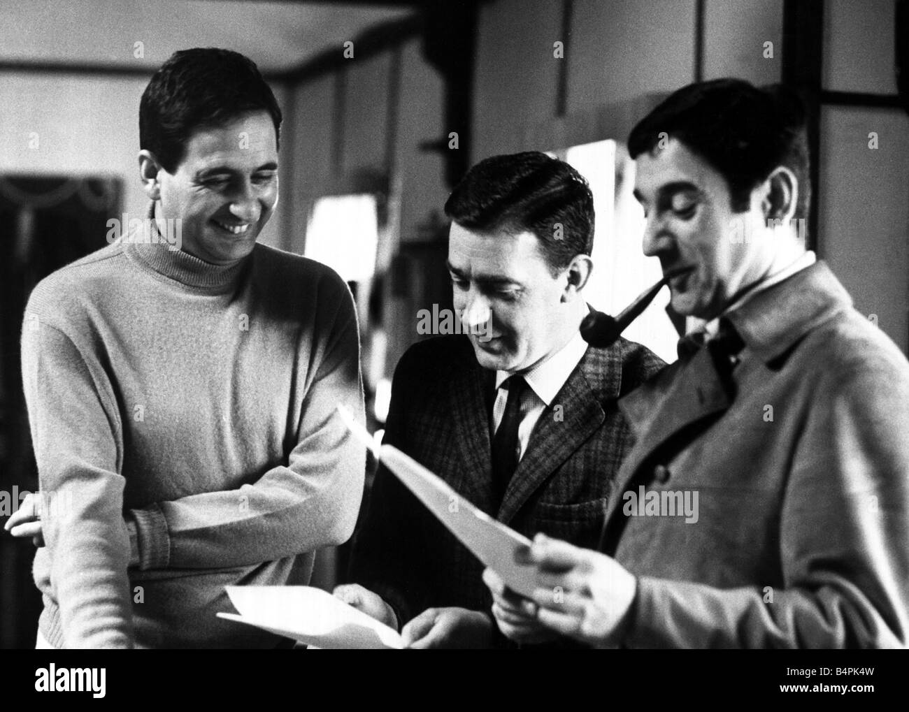 Mike and Bernie Winters seen here with Philip Jones head of ITV Light ...