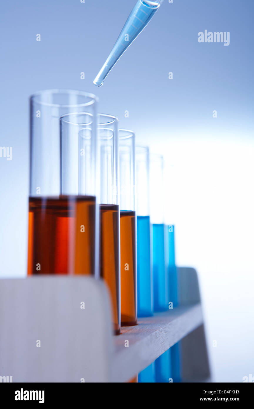 Test tubes with pipette Stock Photo - Alamy