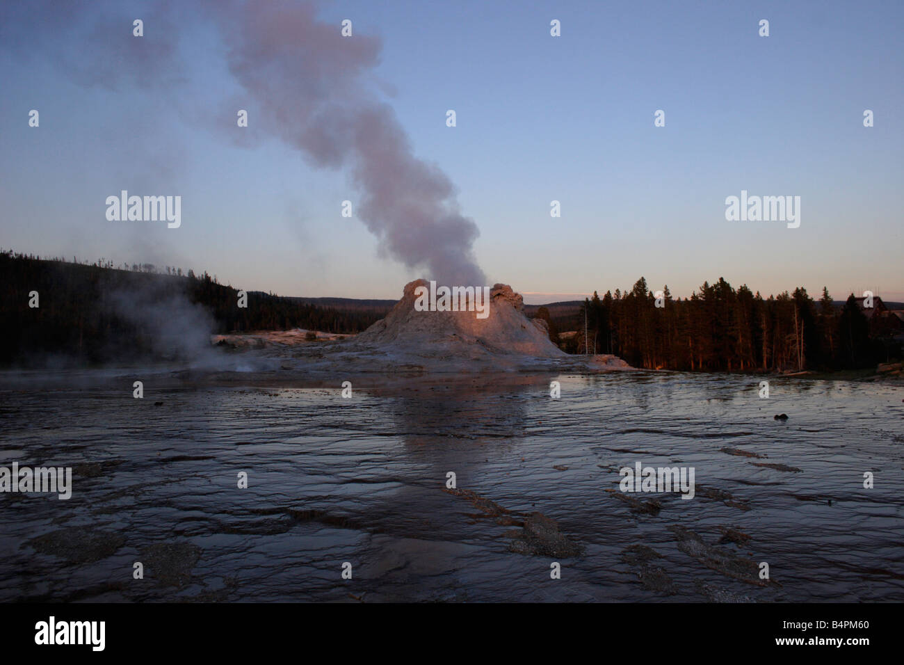 Castle Geyser in the Upper Geyser Basin near Old Faithful in ...